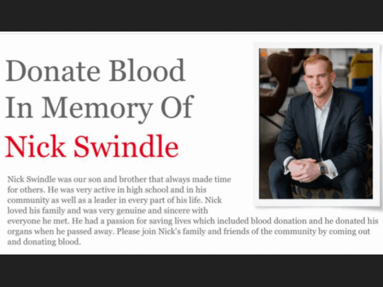 Blood Drive To Honor Memory Of Nick Swindle In Bethpage - Sumner County Source